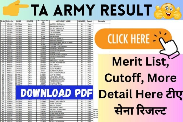 TA Army Result 2025 Download PDF, Merit List, Cutoff, Latest & Big ...